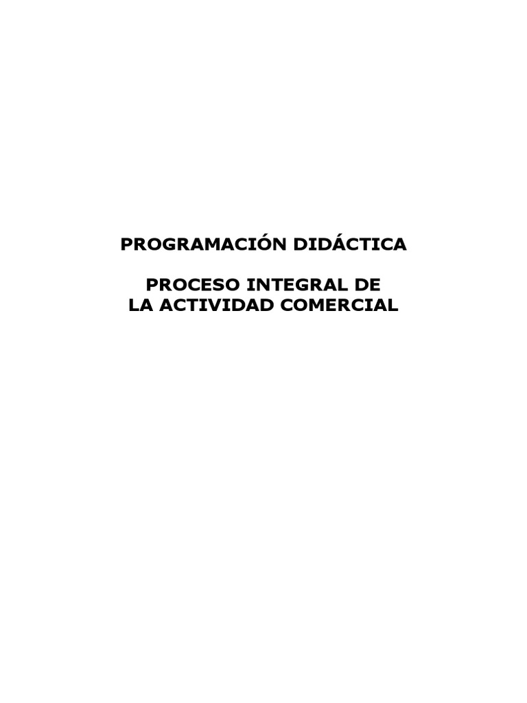 Programación Proceso-Integral-De-La-Actividad-Comercial OPOSINET | PDF