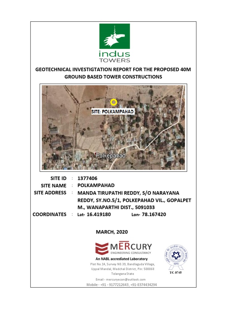 Geotechnical Report for Indus Towers | PDF