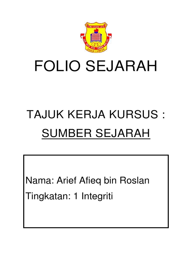 Contoh Folio Sejarah | PDF
