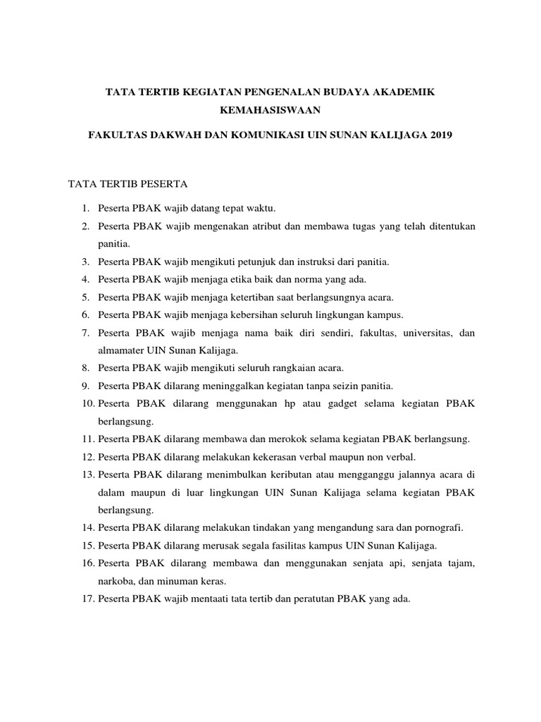 Tatib Dari Divisi Keamanan Pbakfdk19 | PDF