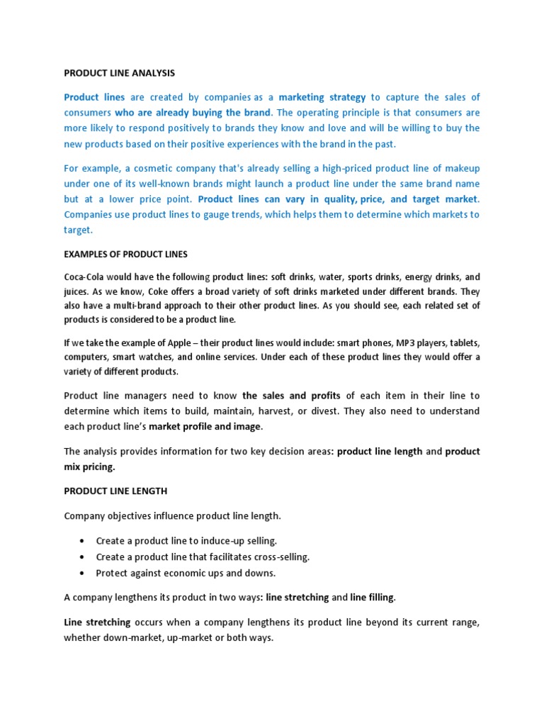 Product Line Analysis | PDF