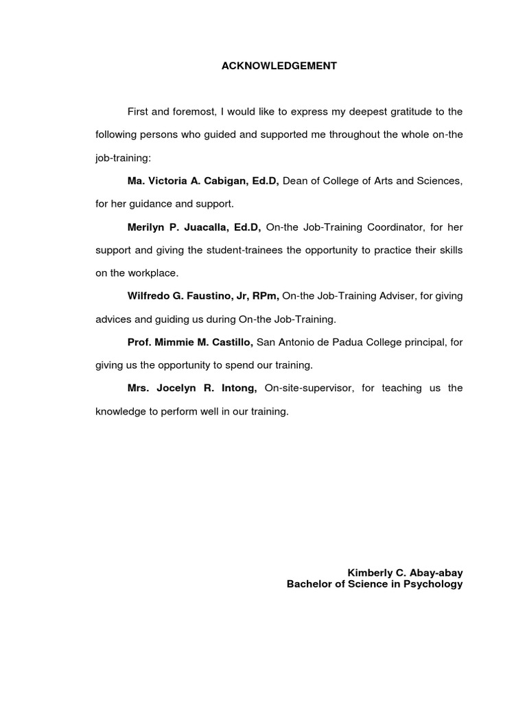 ACKNOWLEDGEMENT1 | PDF