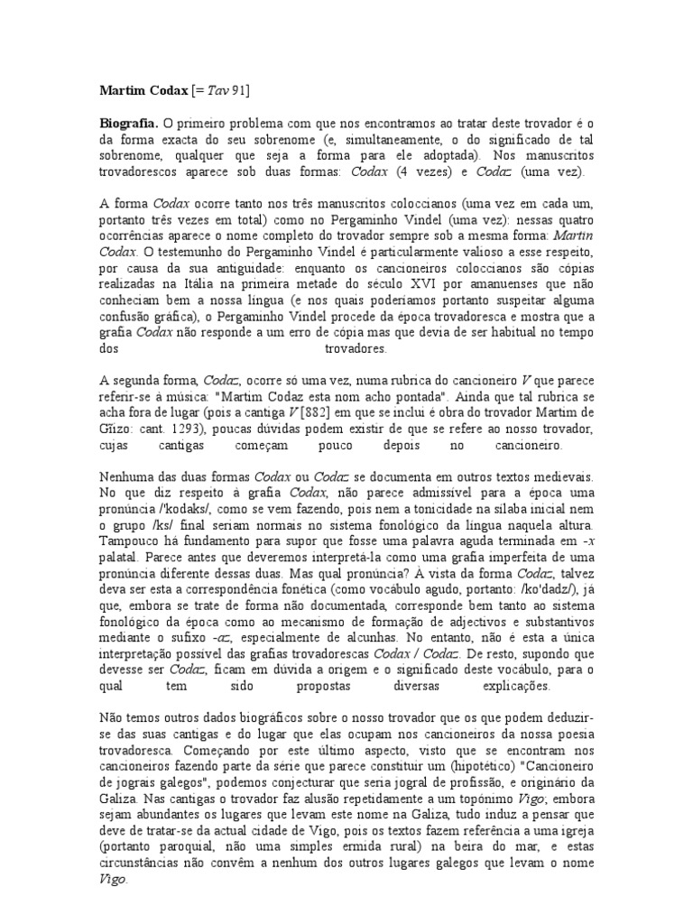 Trovadorismo - Martin Codax | PDF | Linguística | Idiomas
