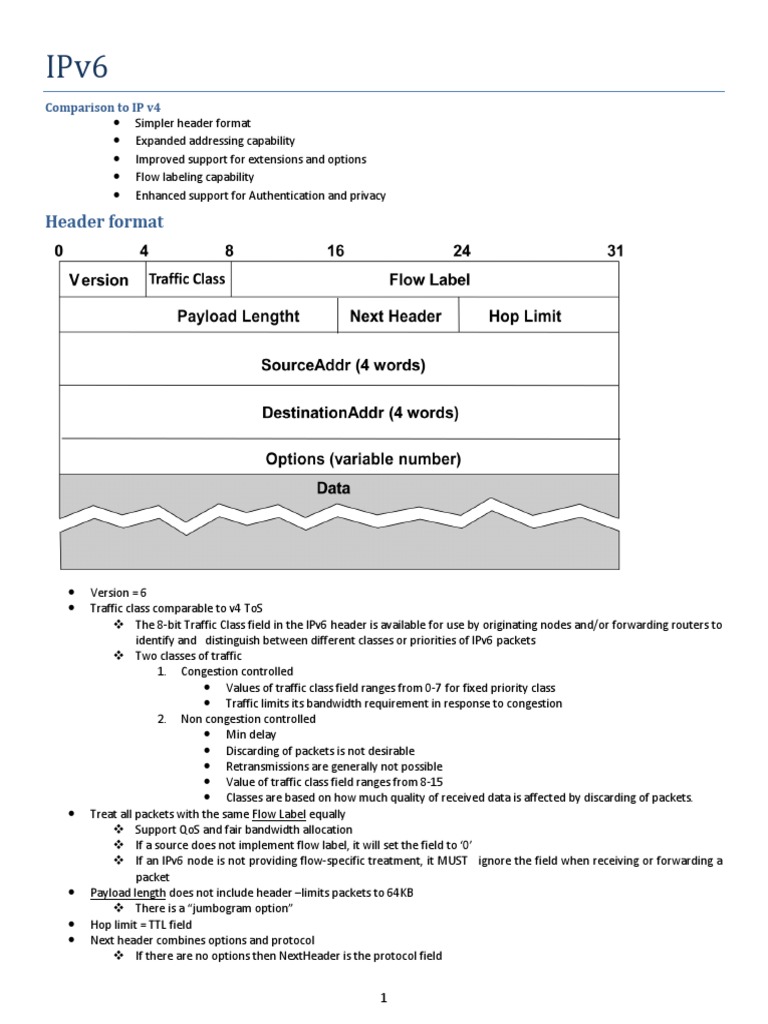 IPv6 Header Format | PDF