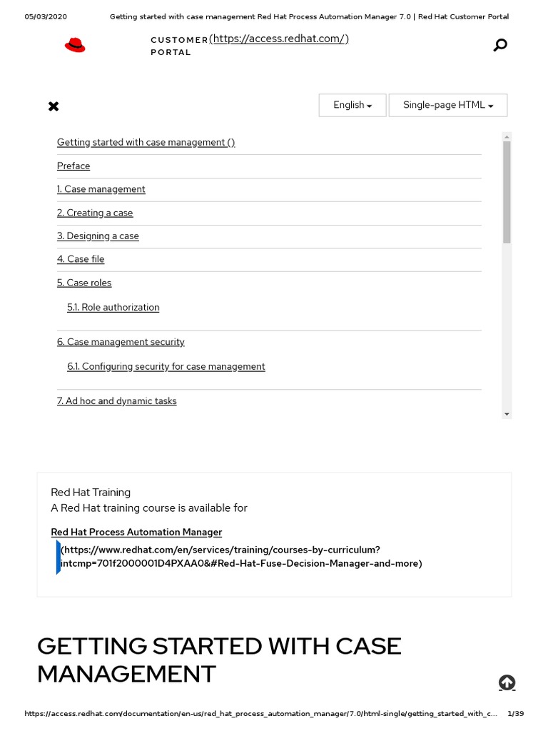 Getting Started With Case Management Red Hat Process Automation Manager 7.0 - Red Hat Customer ...
