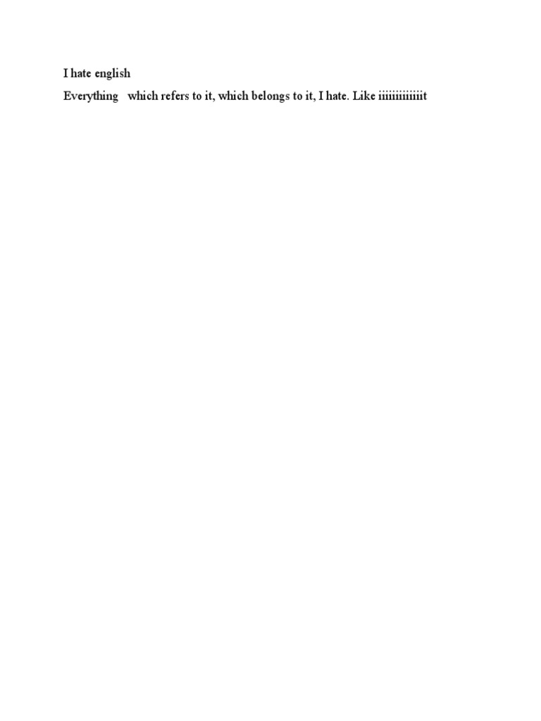 I Hate English | PDF