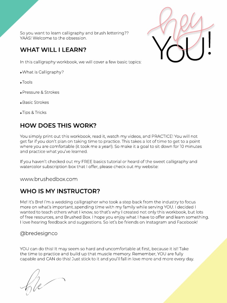 Calligraphy Basics Workbook PDF | PDF