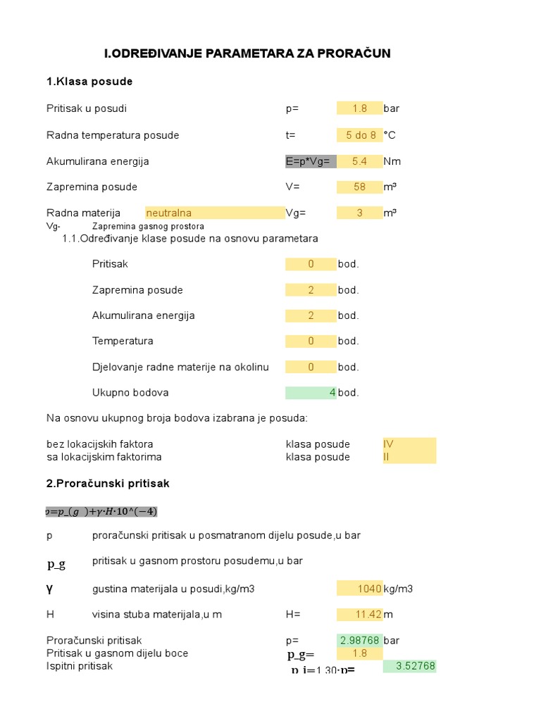 Primjer Proracuna-Moje | PDF