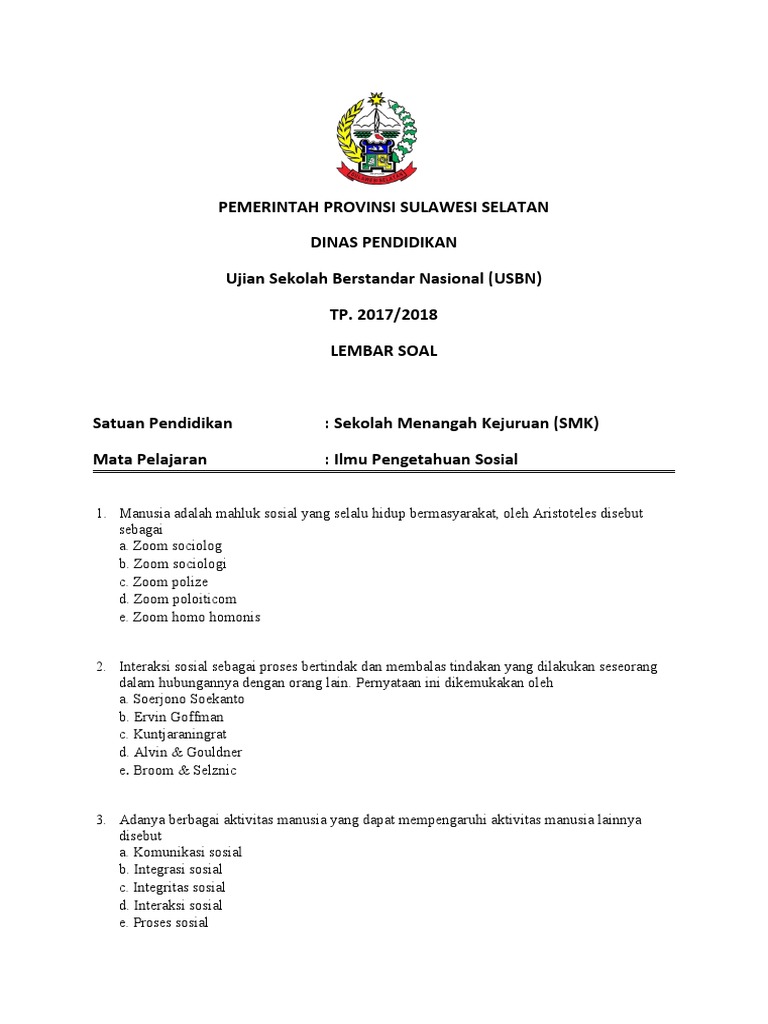 16-K06-IPS-Soal Pilihan Ganda | PDF