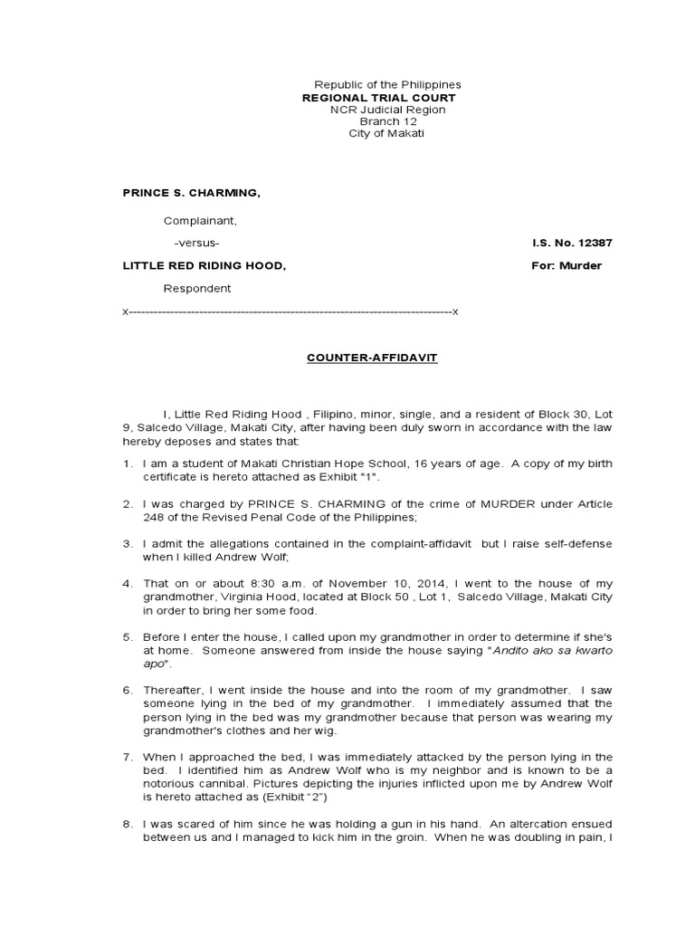 Counter-Affidavit Edited | PDF