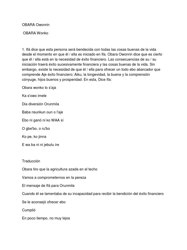 7 Obara Owonrin Ingles | PDF