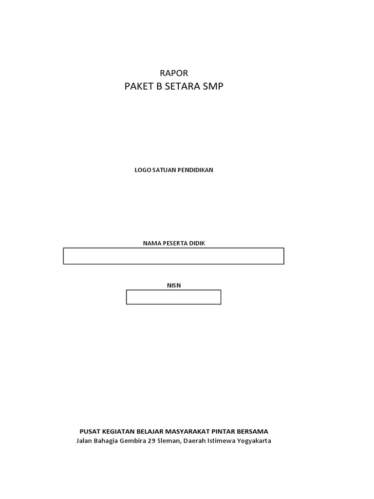Rapor Paket B Setara SMP | PDF