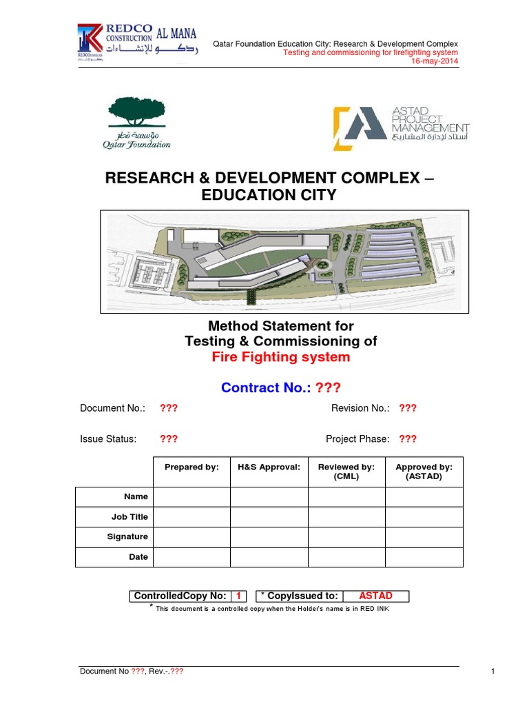 Method of Statement For Testing & Commissioning | PDF