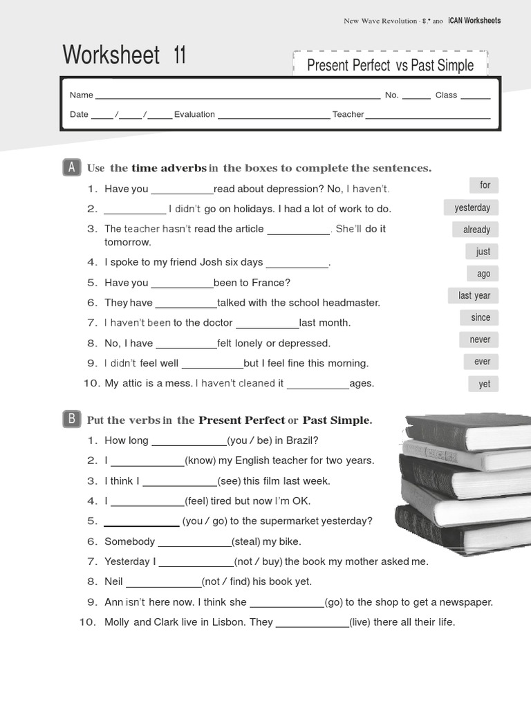 Grammar Worksheet - Present Perfect Vs Past Simple | PDF | Language ...