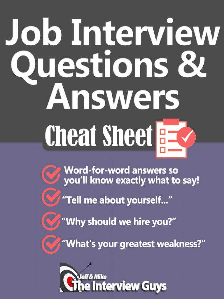 Job Interview Questions Cheat Sheet PDF | PDF