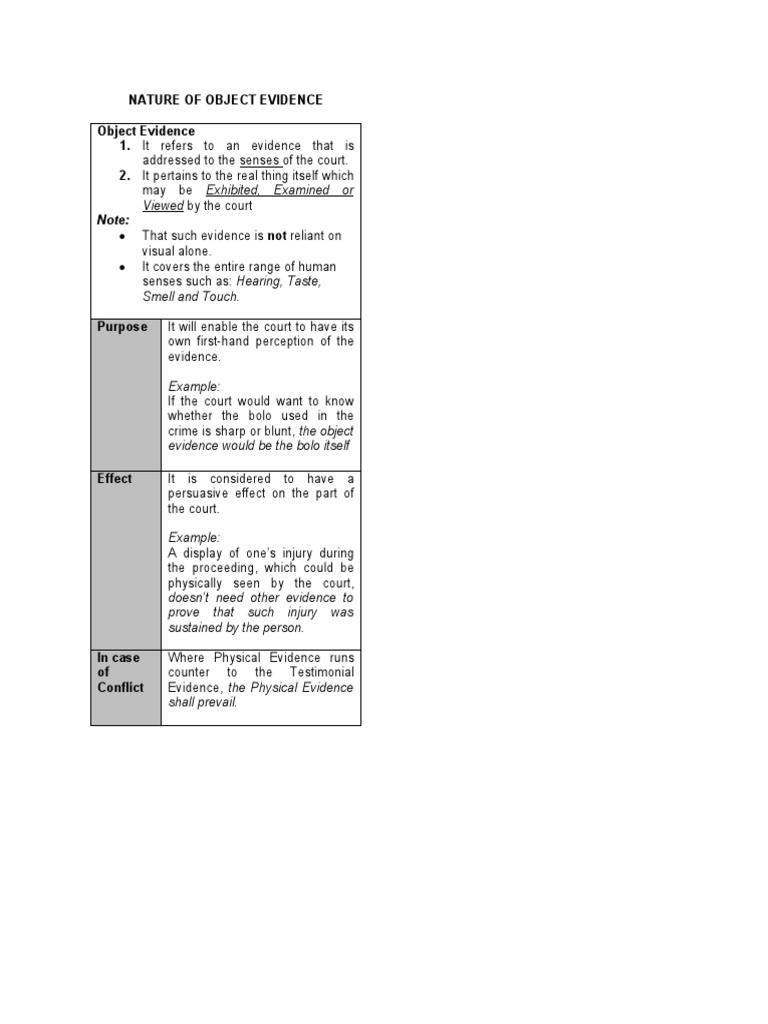 Understanding Object Evidence | PDF | Self-Improvement | Science ...