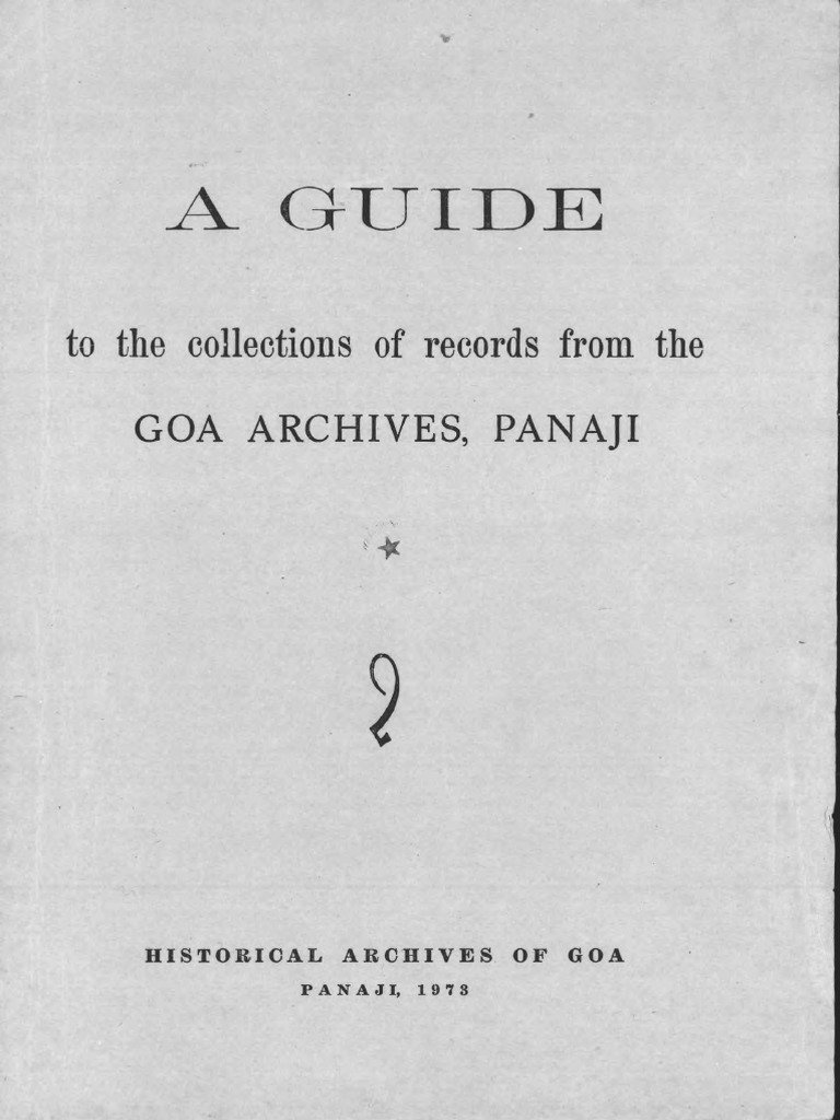 Guide To The Collections of Records From The Goa Archives | PDF