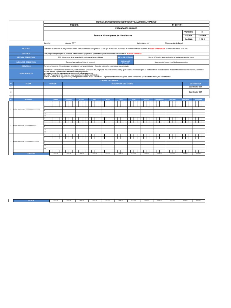 Cronograma de Simulacros 2024 | PDF