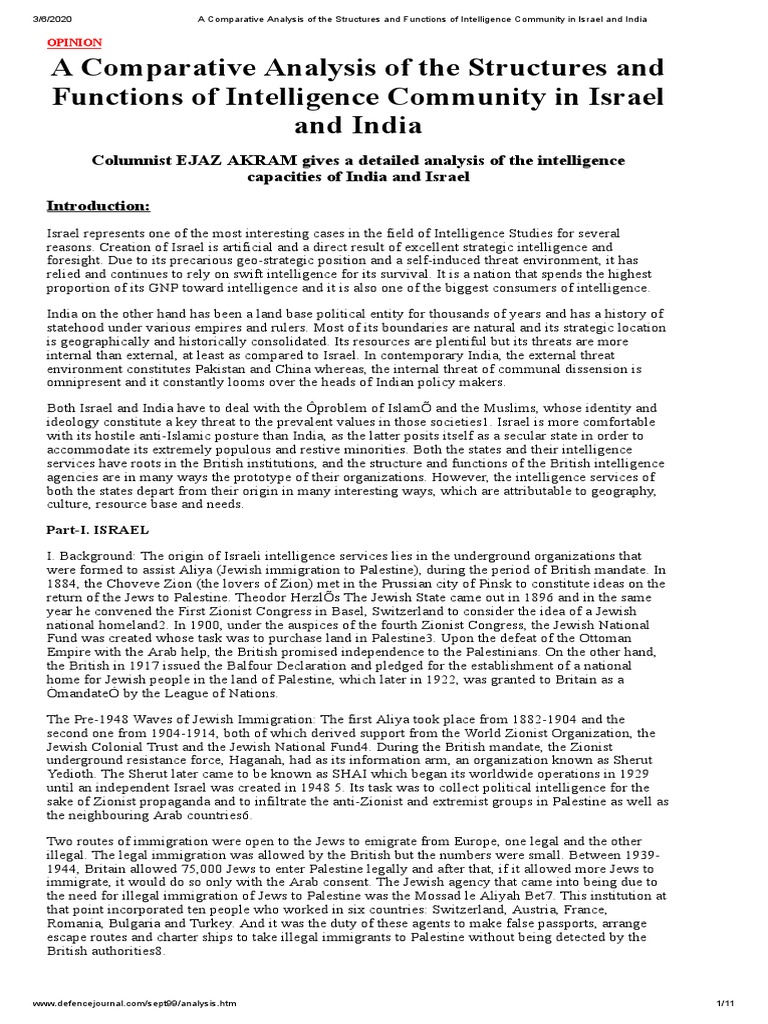 A Comparative Analysis of The Structures and Functions of Intelligence ...