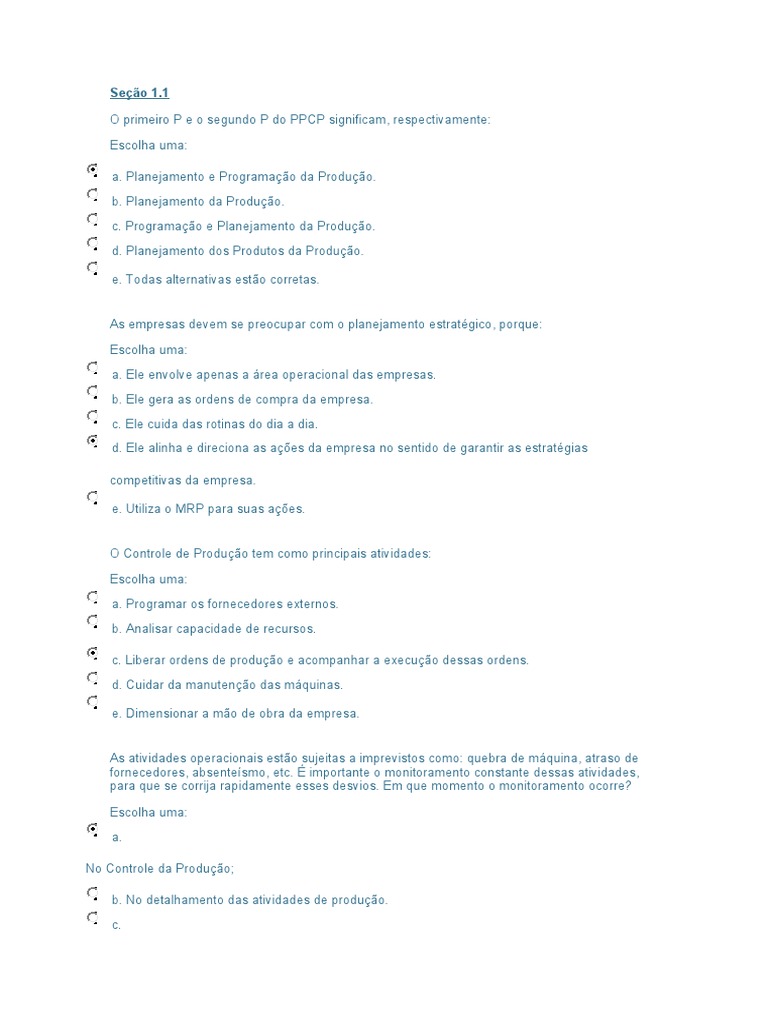 PPCP - Atividades | PDF