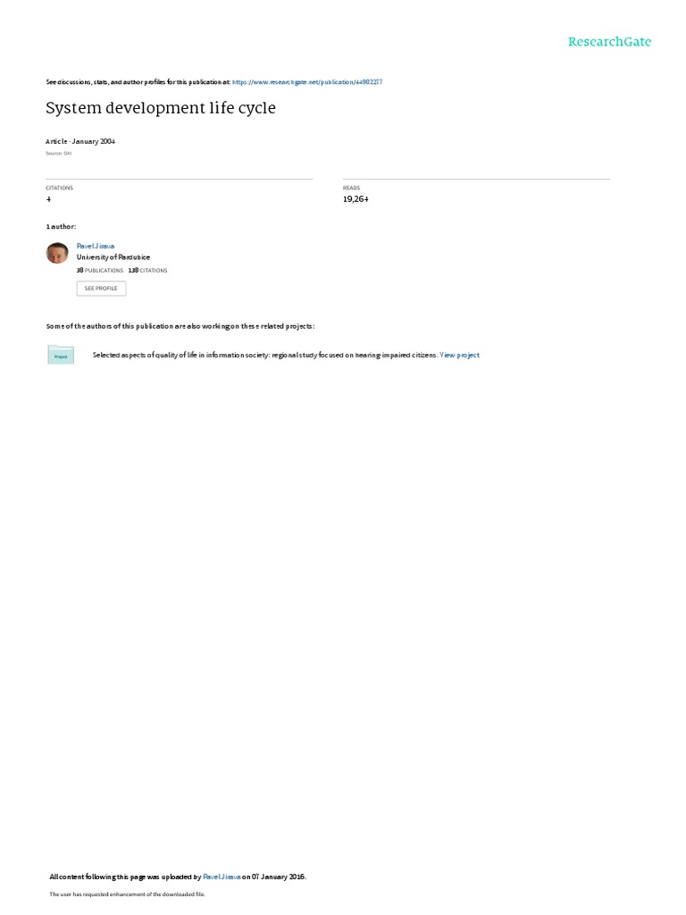 System Development Life Cycle | PDF
