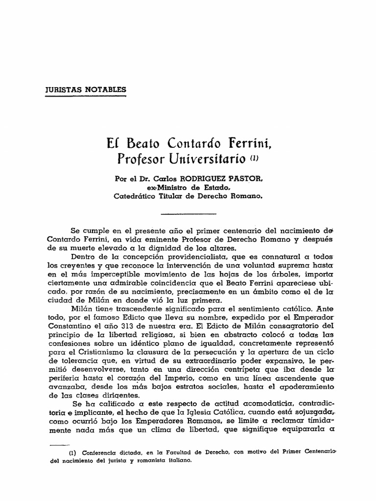 El Beato Contardo Ferrini | PDF