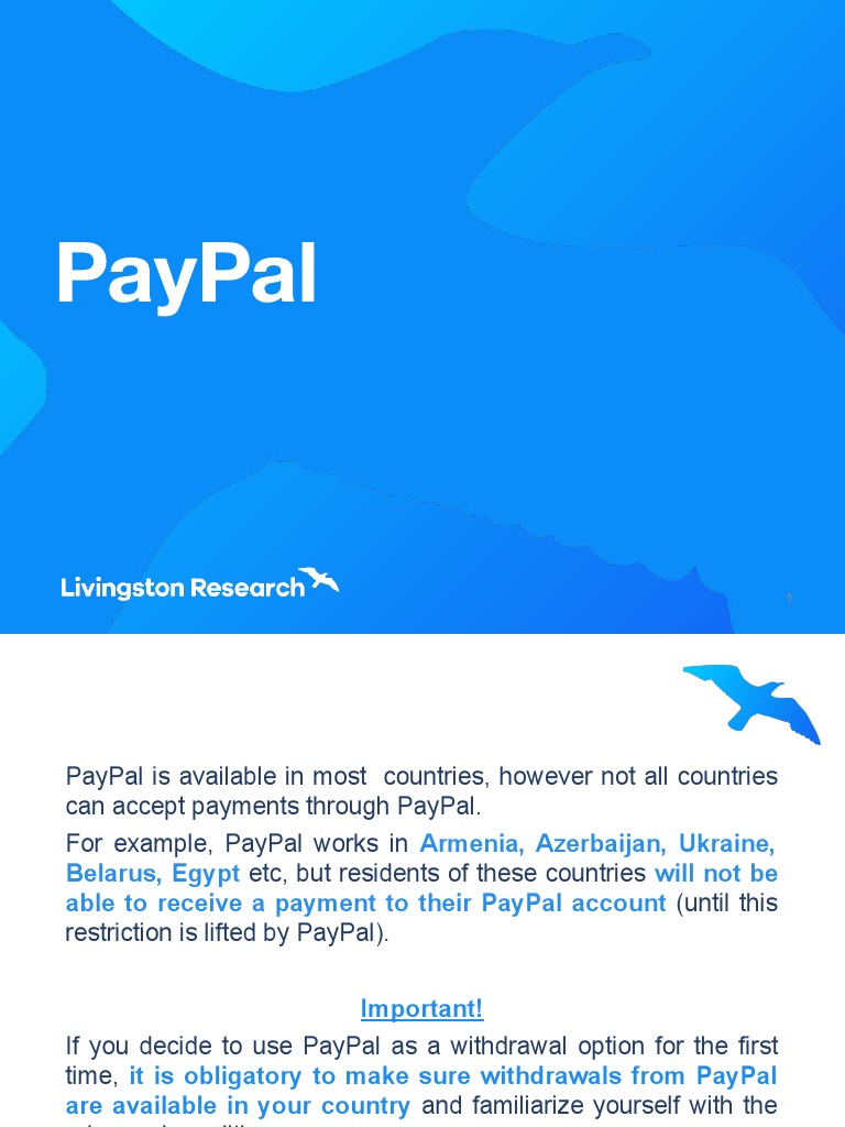 PayPal Availability and Withdrawal Guide | PDF | Career & Growth ...