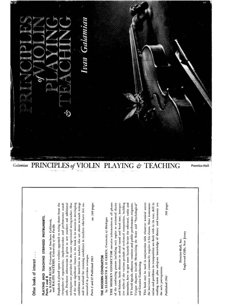 Ivan Galamian-Principles-Of-Violin-Playing-And-Teaching-Prentice-Hall ...