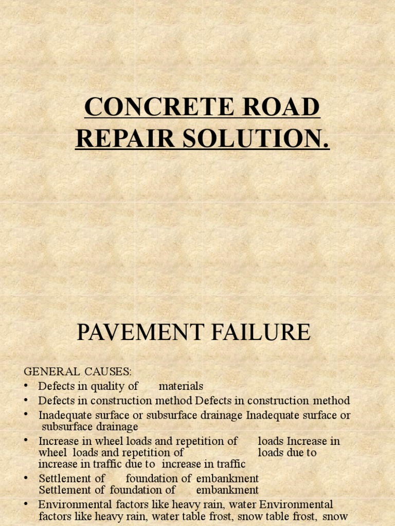 Concrete Road Repair Solution | PDF