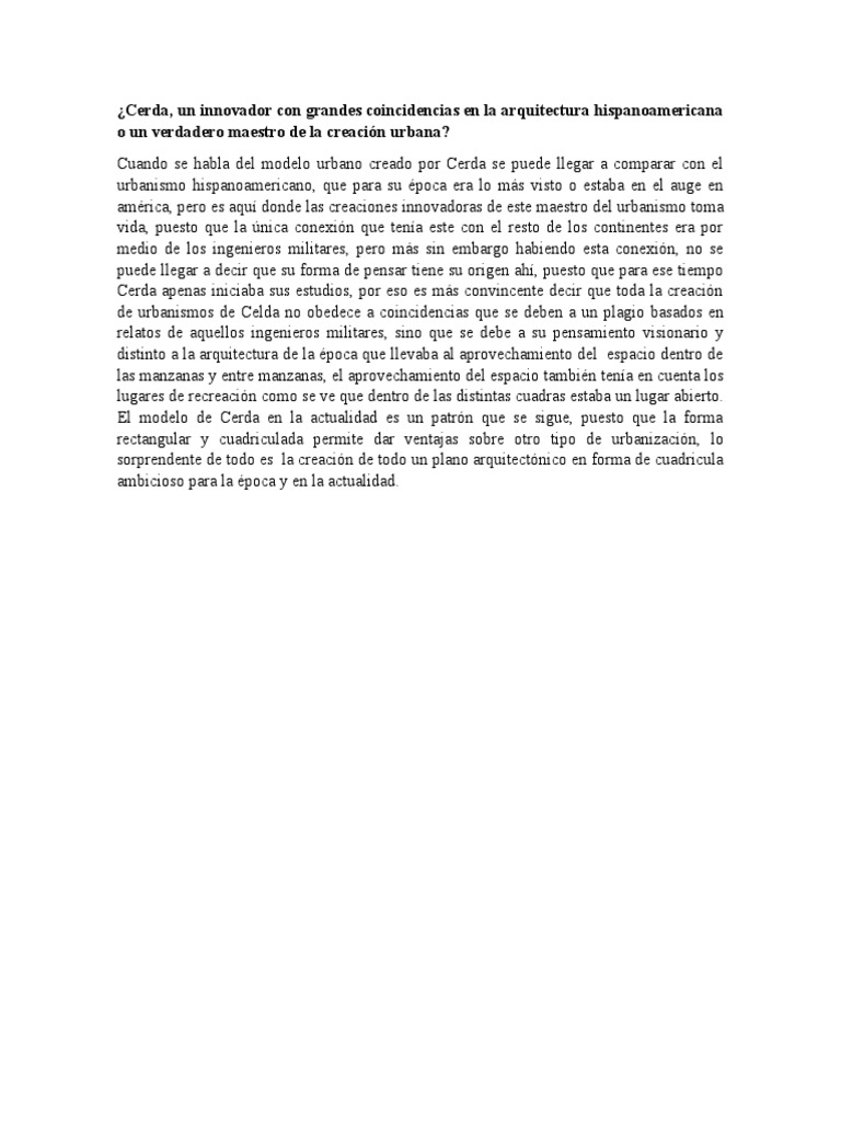 Cerda y El Urbanismo | PDF