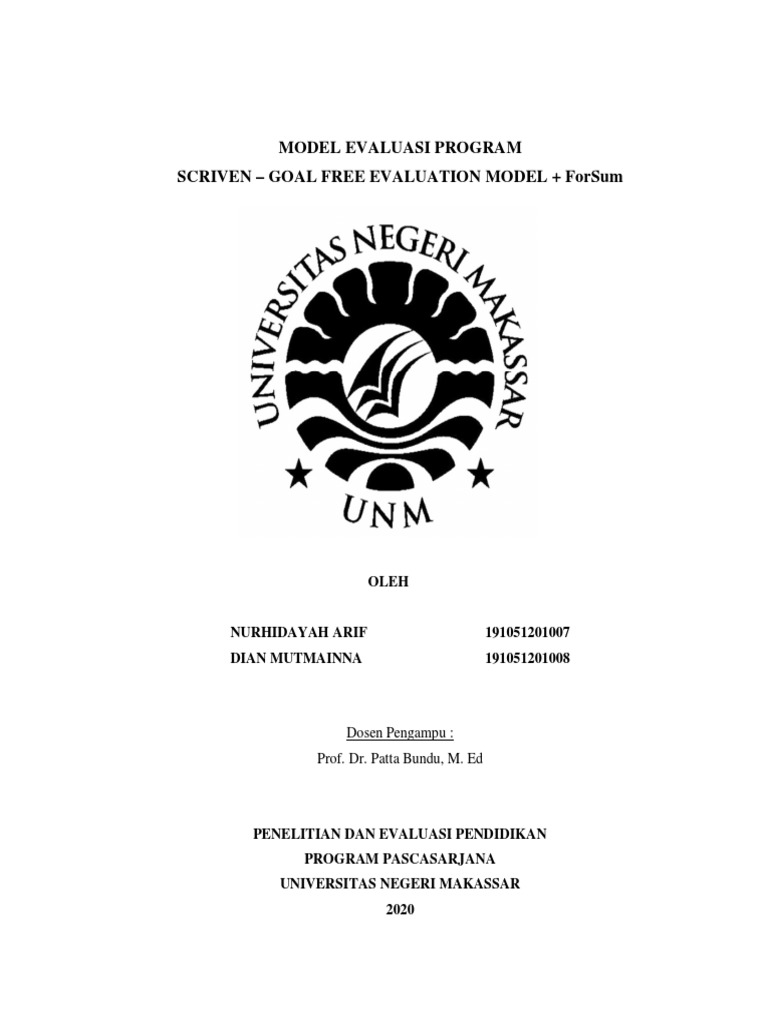 Model Evaluasi Bebas Tujuan Scriven | PDF