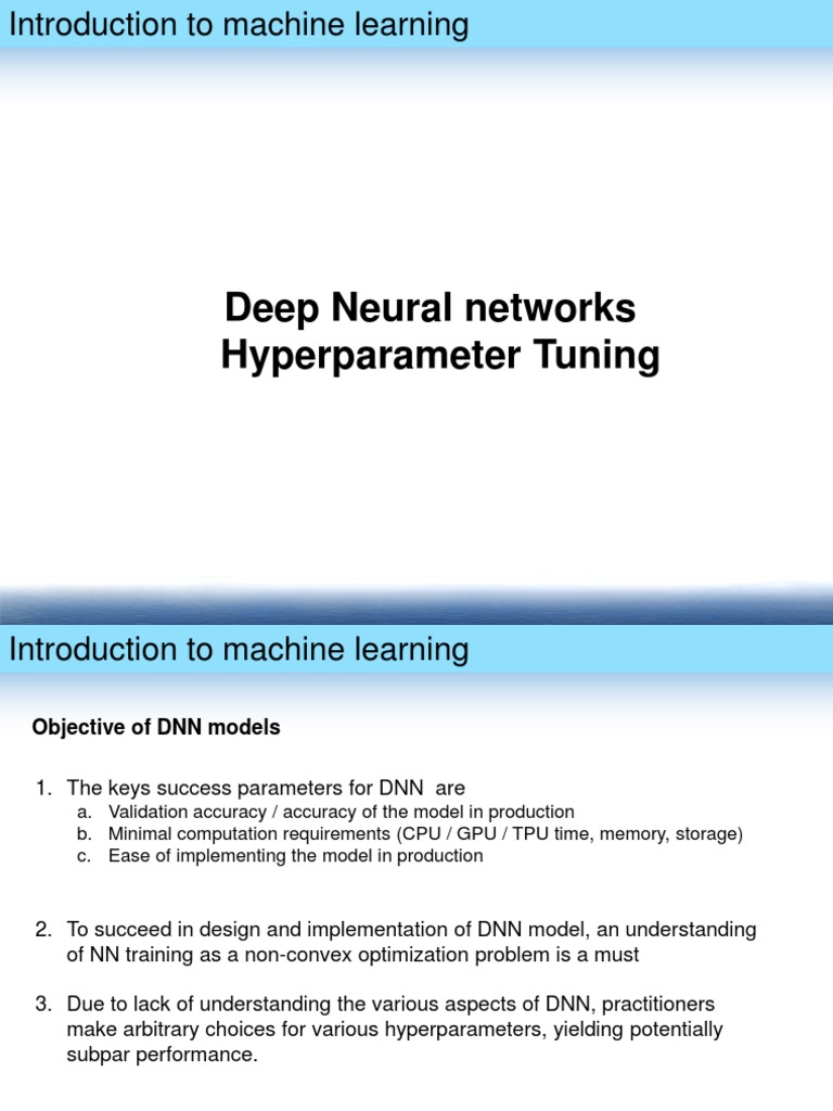DNN Hyperparameter Tuning | PDF
