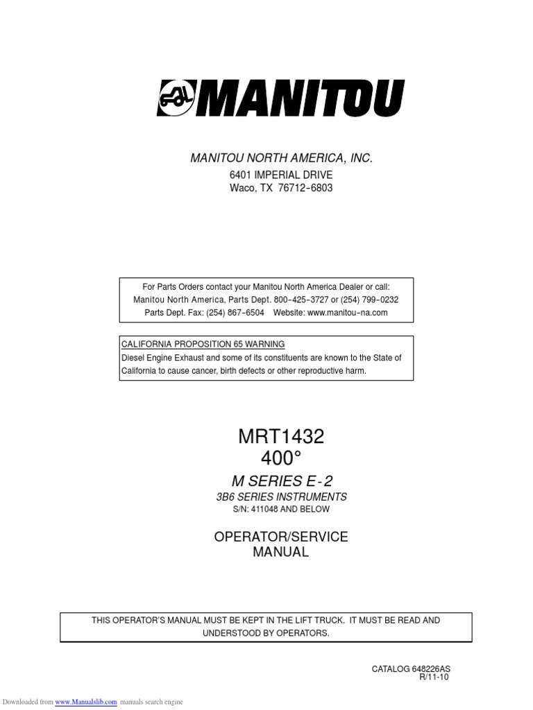 Manitou MRT - 1432 | PDF