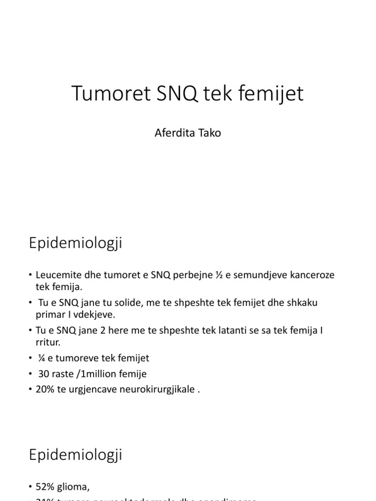 Tumoret SNQ Tek Femijet | PDF