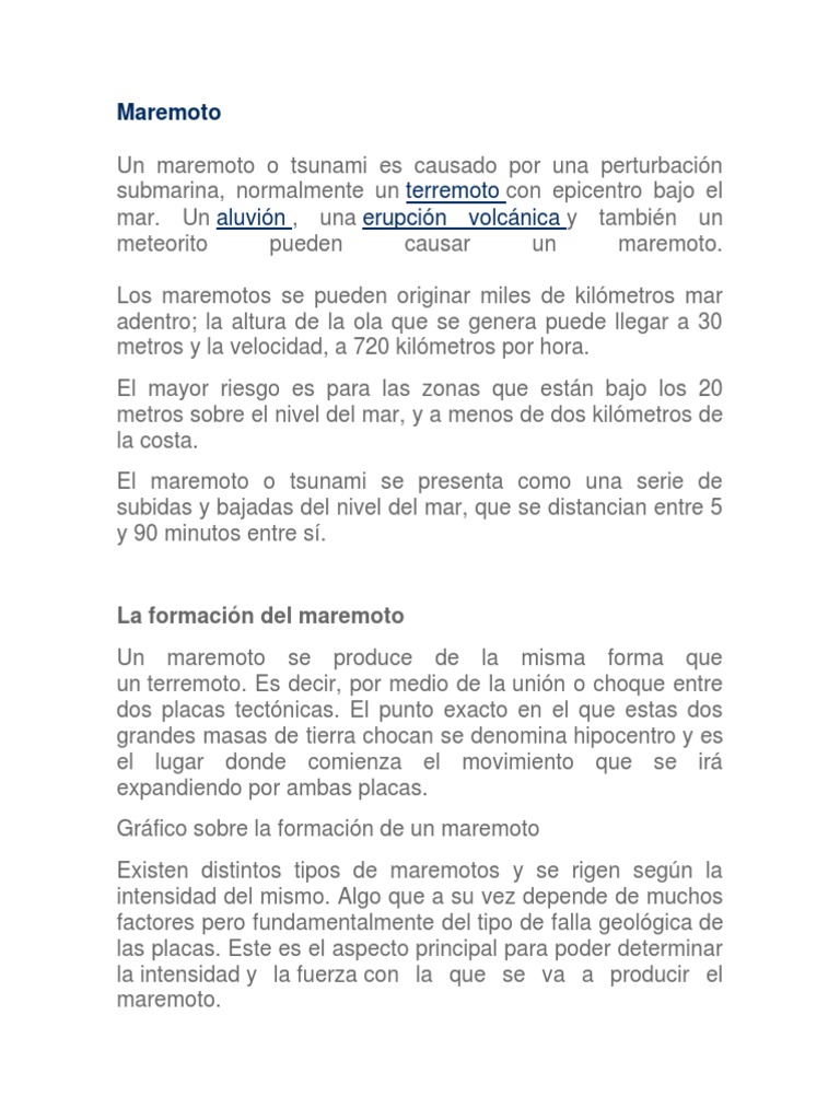 Maremoto | PDF | Tsunami | Temblores