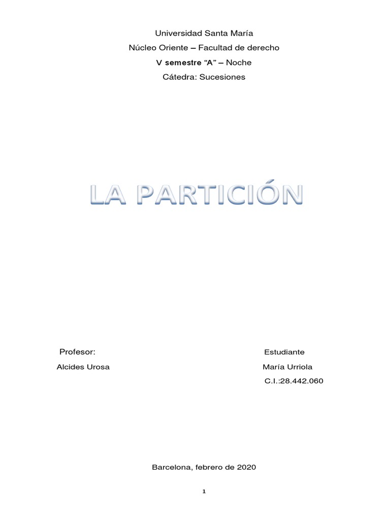 La Particion | PDF | Herencia | Sentencia (ley)