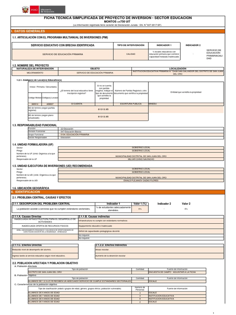 Ficha Tecnica Simplificada Educacion v1.xlsm PDF | PDF | Evaluación | Cognición
