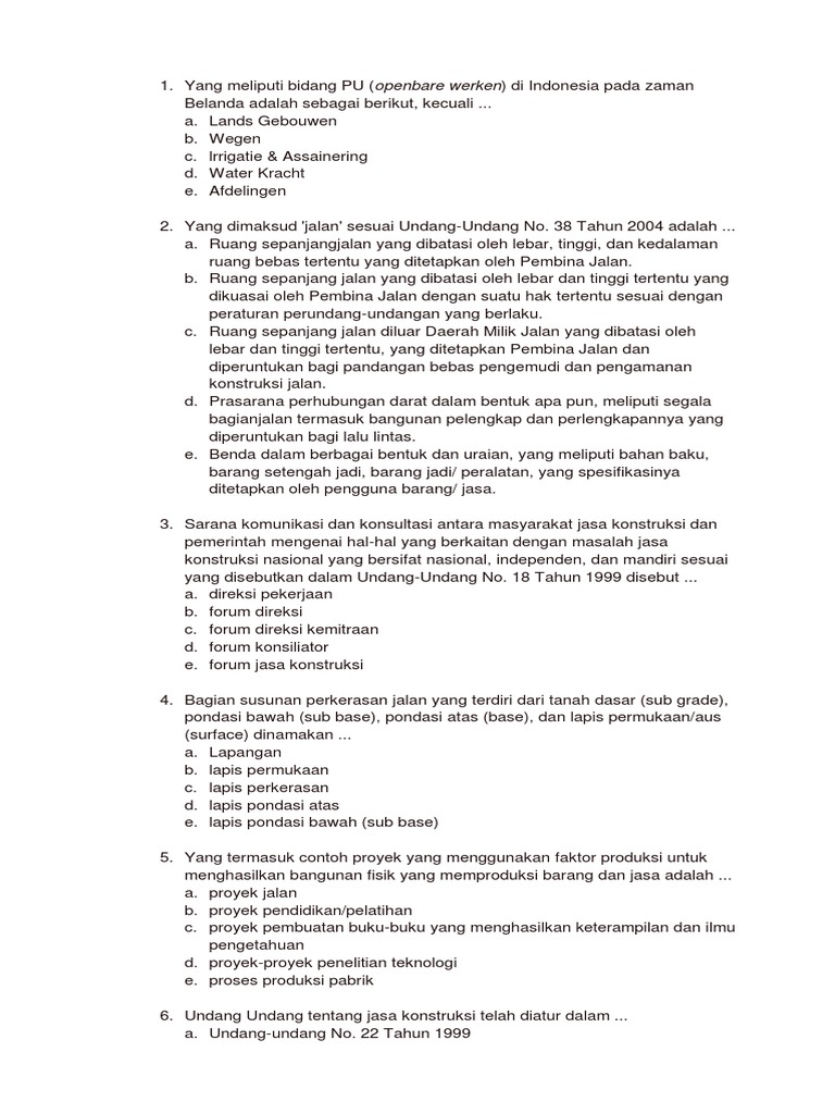 Contoh Soal SKB Pupr | PDF