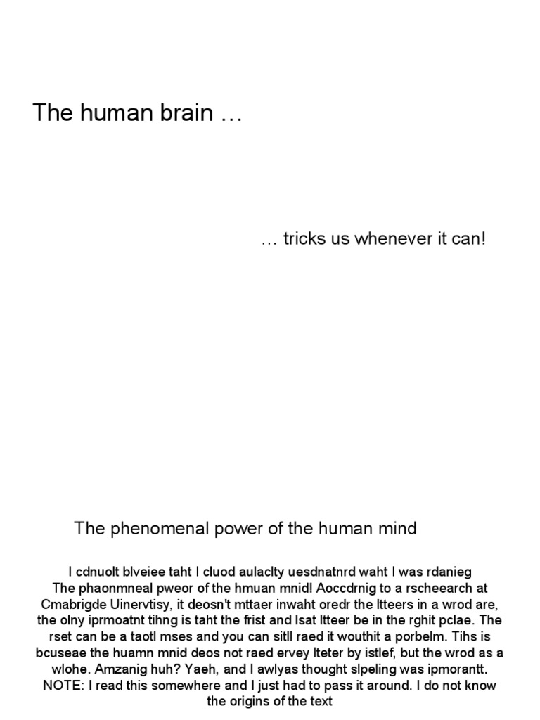 The Human Brain | PDF | Self-Improvement