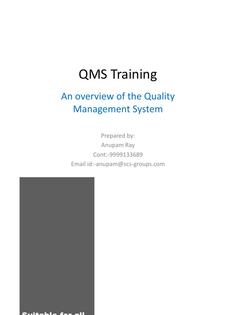 QMS Training | Download Free PDF | Iso 9000 | Quality Management System