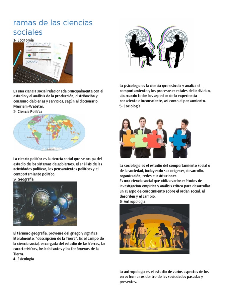Las principales ramas de las ciencias sociales | PDF | Sociedad ...