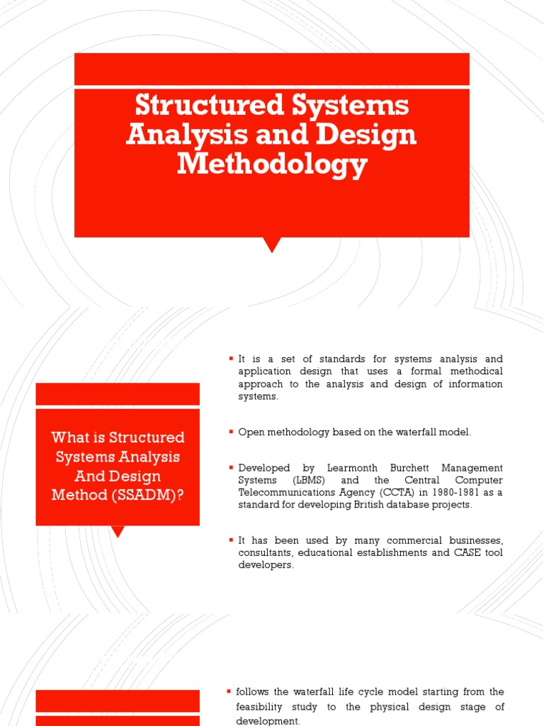 Structured Systems Analysis and Design Methodology (UPDATED REPORT ...