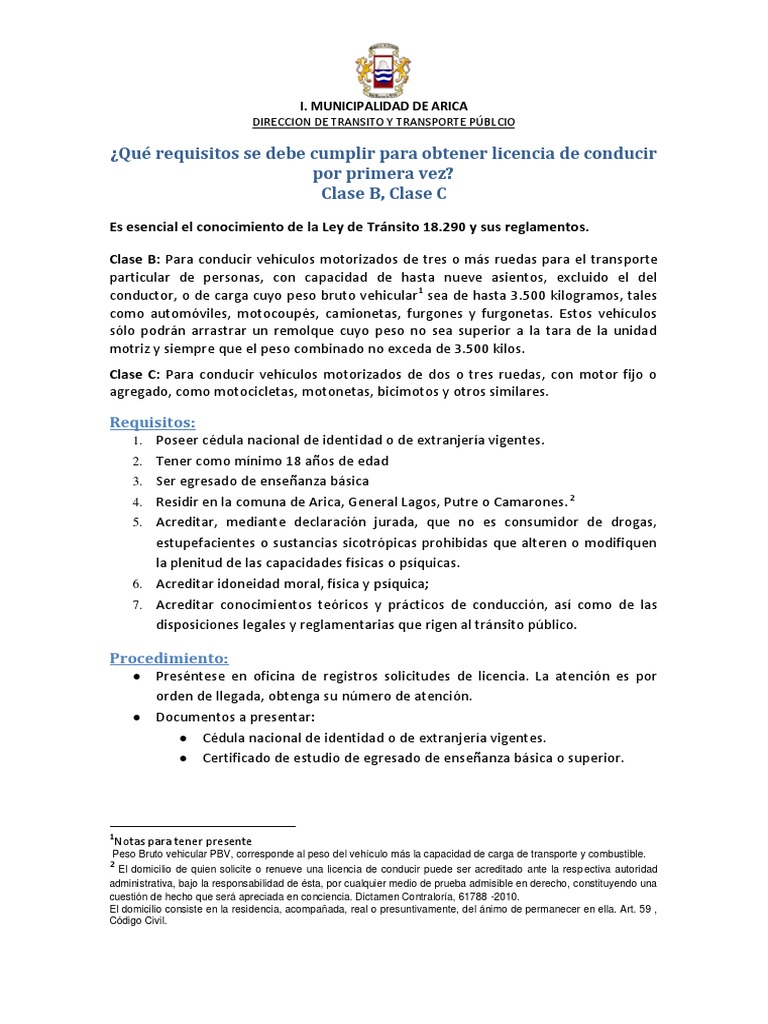 Info Primera Licencia | PDF | Licencia de conducir | Prueba (evaluación)
