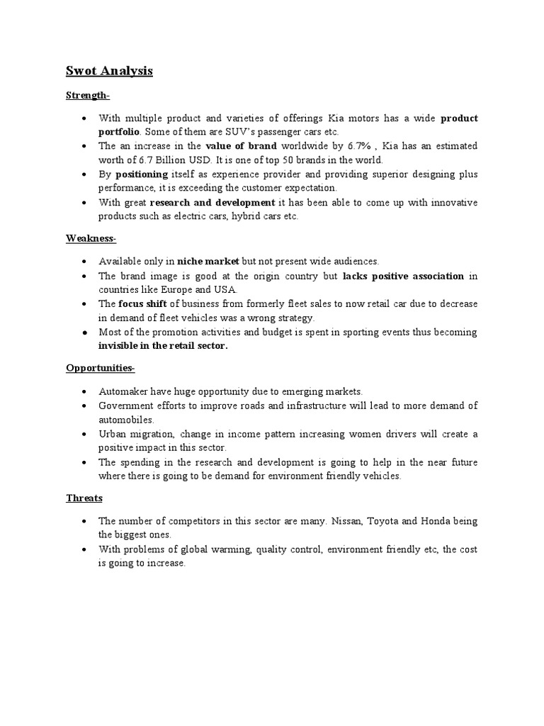 Swot Analysis | PDF | Car | Hybrid Electric Vehicle