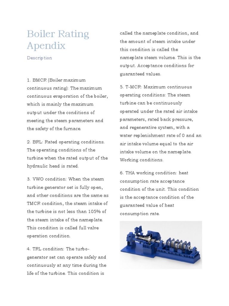 Boiler Rating Apendix | PDF