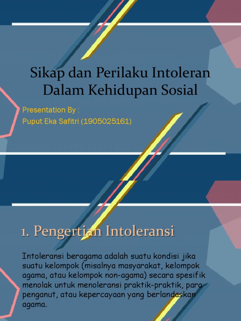 Sikap Dan Perilaku Intoleran Dalam Kehidupan Sosial | PDF