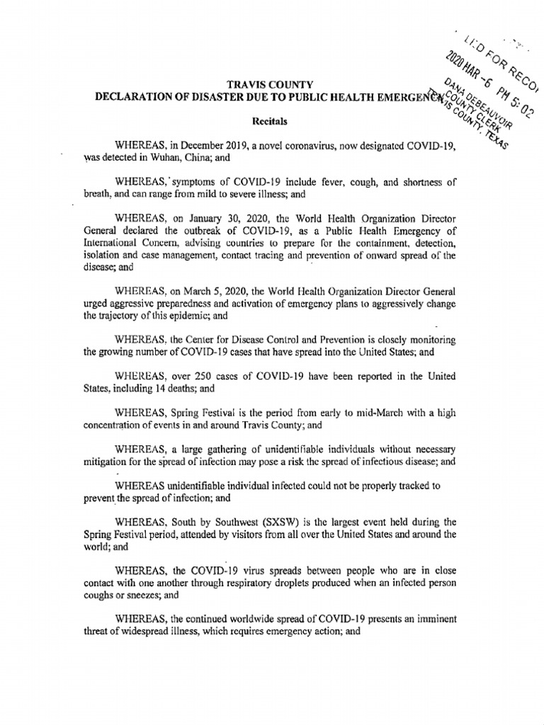 Declaration of Disaster | PDF