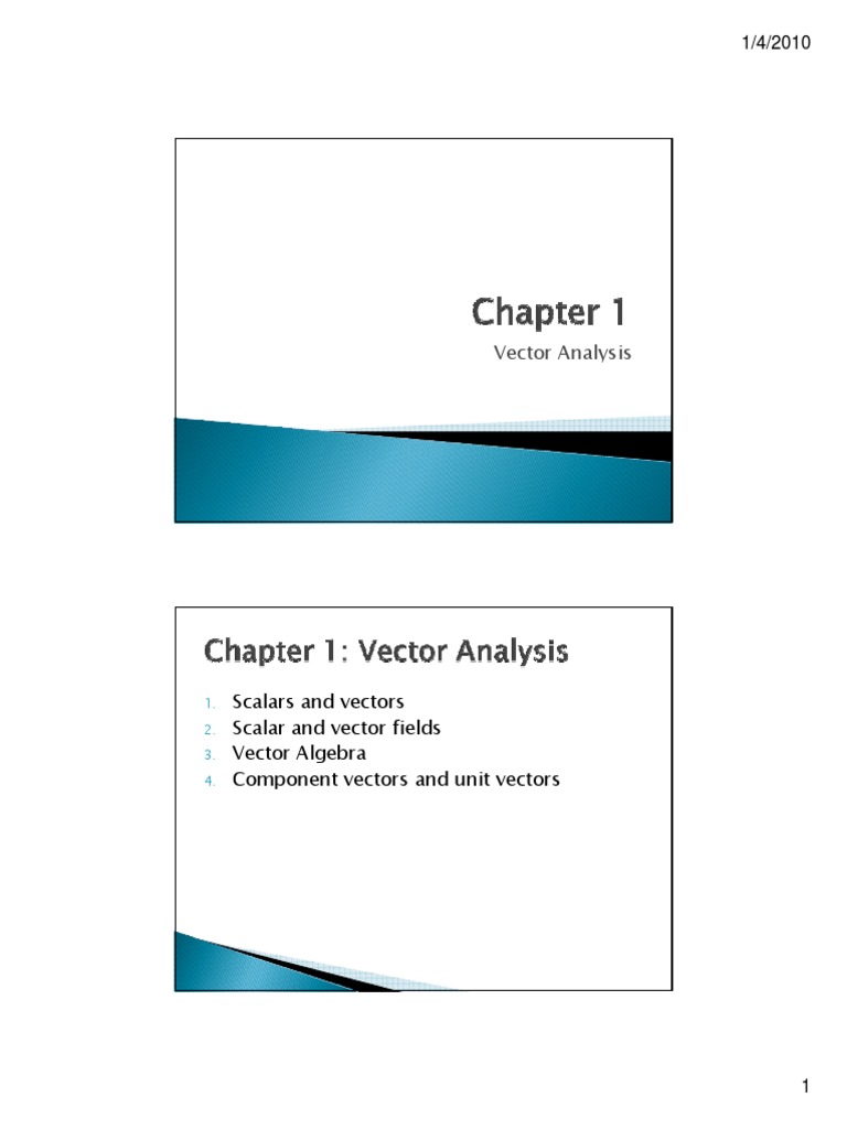 Chapter 1 Vector Analysis | Download Free PDF | Scalar (Mathematics ...