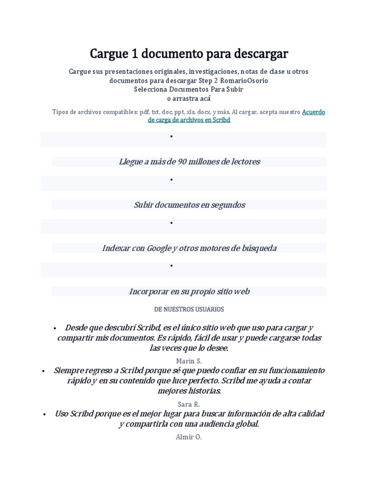 Cargue 1 Documento para Descargar | PDF | Scribd | Privacidad en internet