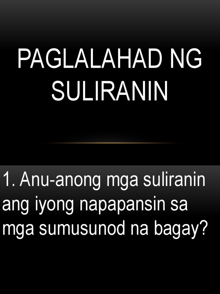 Paglalahad NG Suliranin | PDF Paglalahad NG Suliranin | PDF